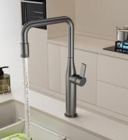 China Mocee 9027 Pull-Out Kitchen Faucet 360° Swivel Lead-Free Aluminum Dual-Mode Spray Head for sale