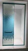 China Mocee BD-010 Double Sliding Shower Enclosure 8mm Tempered Glass Black Frame Custom Size for sale