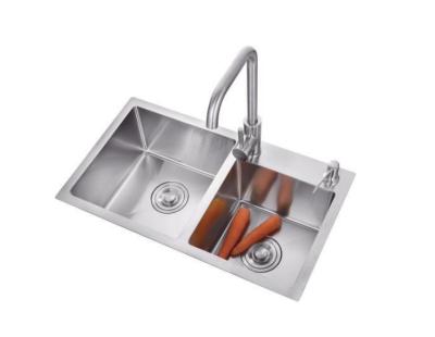 China Double Bowl Stainless Steel Kitchen Sink 304 Grade 1000mm Length OEM Custom for sale