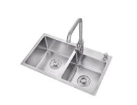 China Double Bowl Stainless Steel Kitchen Sink 72x40 cm OEM ODM Custom for sale
