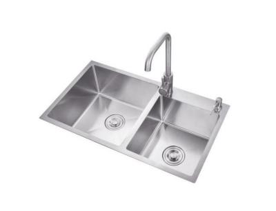 China Double Bowl Stainless Steel Kitchen Sink 82x45 cm OEM ODM Custom for sale