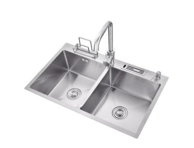 China Double Bowl Stainless Steel Kitchen Sink 8245 16 Gauge Undermount for sale