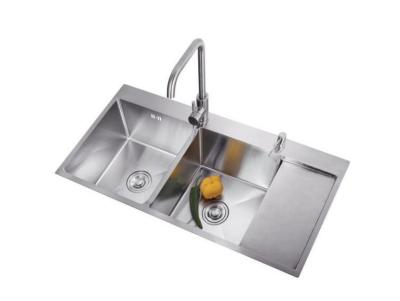 China Double Bowl Stainless Steel Kitchen Sink 10045 304 Grade Undermount Custom Size for sale