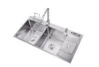 China Double Bowl Stainless Steel Kitchen Sink 1200x500mm Undermount 16 Gauge for sale