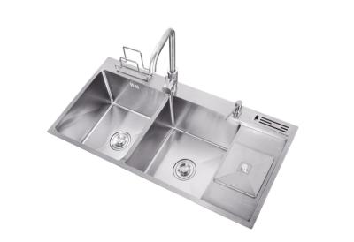 China Double Bowl Stainless Steel Kitchen Sink 1200x500mm Undermount 16 Gauge for sale