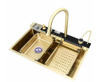 China Stainless Steel Kitchen Sink Workstation Model M-G/5B-7546 – Multi-Function Gold Kitchen Sink for sale