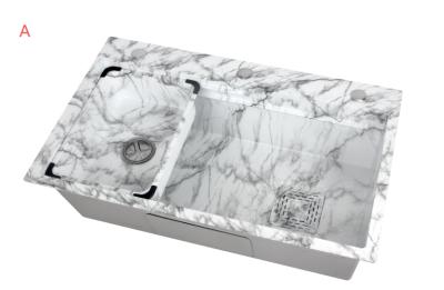 China Hydro Dipping Kitchen Sink M-WTP/DL-7546 Hydrographic Printed Stainless Steel 304 18 Gauge for sale
