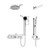 China Mocee Thermostatic In-Wall Shower Set Brass Gold Finish 3-Function Concealed System for sale