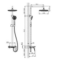 China Mocee 3-Function Brass Exposed Shower Set Gold Finish Model 20055 – Bathroom Shower System OEM ODM for sale