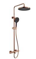 China Brass Exposed Shower Set 3-Function Gold Finish Model 20133 Bathroom Shower System OEM ODM for sale