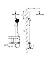 China Brass Exposed Shower Set 3-Function Gold Finish Model 20133 Bathroom Shower System OEM ODM for sale