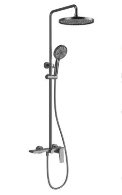 China Mocee Brass Exposed Shower Set 3-Function Gold Finish Model 20117 Bathroom Shower System for sale