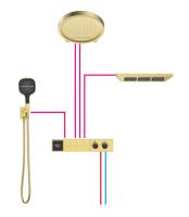 China Mocee 4-Function Thermostatic Concealed Shower System Model 21043 – Brass Bathroom In-Wall Shower Set OEM ODM for sale