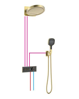 China Mocee 3-Function Thermostatic Concealed Shower System Model 21044 – Brass Bathroom In-Wall Shower Set OEM ODM for sale