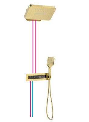 China Mocee 3-Function Thermostatic Concealed Shower System Model 21045 – Brass Bathroom In-Wall Shower Set OEM ODM for sale