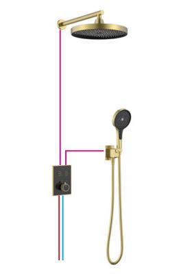 China Mocee 2-Function Thermostatic Concealed Shower System Model 21046 – Brass Bathroom In-Wall Shower Set OEM ODM for sale