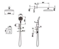 China Mocee 2-Function Thermostatic Concealed Shower System Model 21046 – Brass Bathroom In-Wall Shower Set OEM ODM for sale