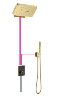 China Mocee 3-Function Thermostatic Concealed Shower System 21047 Brass In-Wall Shower Set OEM ODM for sale