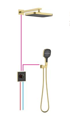 China Mocee Thermostatic Concealed Shower System 2 Function Brass In Wall Shower Set 21048 for sale