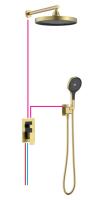 China Mocee 2-Function Thermostatic Concealed Shower System Model 21051 – Brass Bathroom In-Wall Shower Set OEM ODM for sale