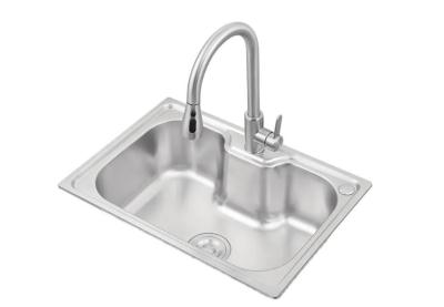 China Stainless Steel Single Bowl Kitchen Sink 500x400mm Machine Made Compact Model for sale