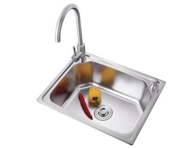 China Machine Made Stainless Steel Single Bowl Kitchen Sink 58x44 cm Compact Model for sale