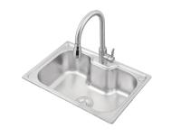 China Stainless Steel Single Bowl Kitchen Sink 600x420 mm Machine Made Compact Model for sale