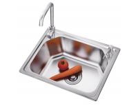 China Machine Made Stainless Steel Single Bowl Kitchen Sink 60x45 cm Model MM-SB/S/H-6045 for sale