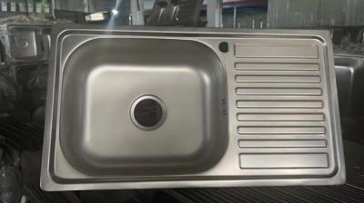 China Mocee MM-SB/S/DBO-7642 Single Bowl Stainless Steel Kitchen Sink with Drainboard for sale