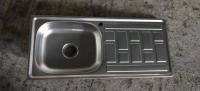 China Mocee MM-SB/S/DBO/MB-9643 Single Bowl Stainless Steel Kitchen Sink with Drainboard for sale