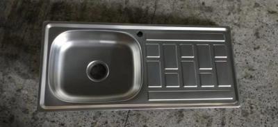 China Mocee MM-SB/S/DBO/MB-9643 Single Bowl Stainless Steel Kitchen Sink with Drainboard for sale