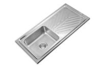China Mocee MM-SB/S/DBO/MB-10050 Single Bowl Stainless Steel Kitchen Sink with Drainboard for sale