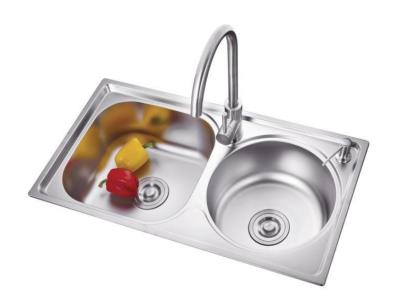China Mocee Machine Made Double Bowl Stainless Steel Kitchen Sink Model MM-DB/S/SC-7842 for sale