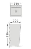China Mocee H309 Pedestal Basin 330×320×830mm – Ceramic Bathroom Wash Basin with Stand for sale