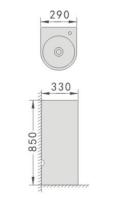 China Mocee H310 Pedestal Basin 290×330×850mm – Ceramic Bathroom Wash Basin with Stand for sale