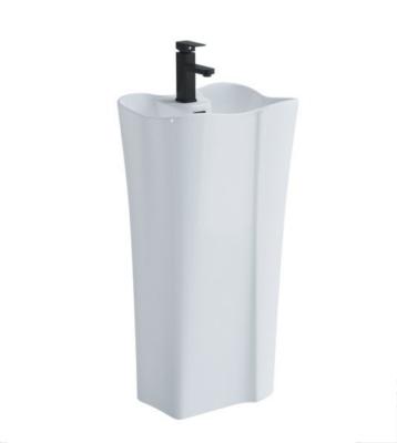 China Mocee H313 Pedestal Basin 330×320×830mm – Ceramic Bathroom Wash Basin with Stand for sale