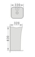 China Mocee H313 Pedestal Basin 330×320×830mm – Ceramic Bathroom Wash Basin with Stand for sale