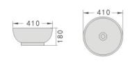 China Mocee C164 Countertop Art Basin 410×410×180mm – Ceramic Vessel Bathroom Sink for sale