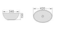 China Mocee C245 Countertop Art Basin 420×340×150mm – Ceramic Vessel Bathroom Sink for sale