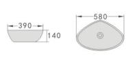 China Mocee C290 Countertop Art Basin 580×390×140mm – Ceramic Vessel Bathroom Sink for sale