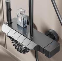 China Mocee Model 4181 Smart Aluminum Shower Panel System with Digital Temperature Display & Waterfall Outlet for sale