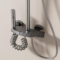 China Mocee Model NO 4326 Multifunction Aluminum Shower Panel System with Waterfall Outlet & Storage Shelf for sale