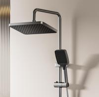 China Mocee Model NO 4326 Multifunction Aluminum Shower Panel System with Waterfall Outlet & Storage Shelf for sale
