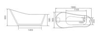 China Mocee K-8880A Acrylic Bathtub – Multiple Sizes for Bathroom Projects for sale