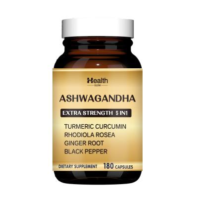 China Turmeric Rhodiola Rosea Ashwagandha Capsules Supplements 400mg for Immune System Customized for sale