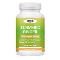 China Vegan Turmeric Ginger Supplement Tablets 1950mg Joint & Brain Support OEM for sale
