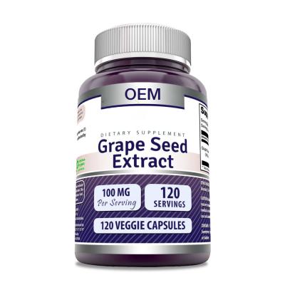 China Grape Seed Extract Supplement 120 Capsules Antioxidant Vegan Non-GMO for sale