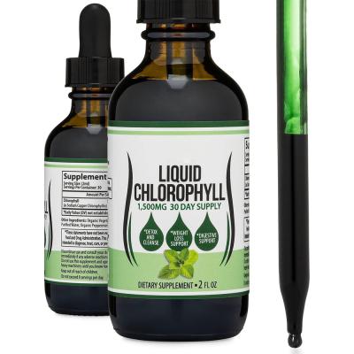 China Natural Detox and Energy Support Liquid Chlorophyll Drops with 50mg Sodium Copper Chlorophyllin Nutritional Supplement for sale