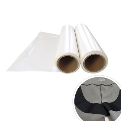 China Transparent Jelly Glue Hot Melt Adhesive Film For Yoga Pants for sale