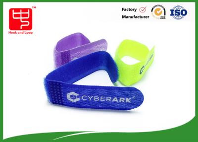 China Nylon Mix Polyeste Velco Cable Ties , Wire Ties With Logo Printed Any Color for sale